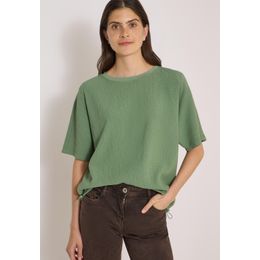 Cecil Damen Blusentop, gr&uuml;n, Gr. S, unifarben, Web, Obermaterial: 60% Viskose, 39% Polyester, 1% Elasthan, Blusen, Sommerbluse, strukturierte
