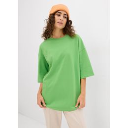 bonprix Damen Longshirt, gr&uuml;n, Gr. 52, Interlock, Obermaterial: 100% Baumwolle, Shirts, Oversized Schnitt, Halbarm, f&uuml;r Fr&uuml;hling und Sommer