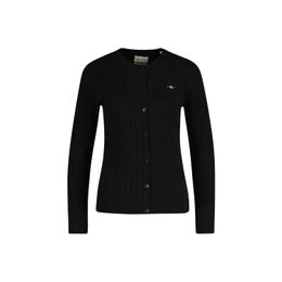 Gant Damen Sweatshirt "Strickjacke STRETCH COTTON CABLE CARDIGAN", schwarz, Gr. S, Obermaterial: 88% Baumwolle CO. 10% Polyamid PA. 2% Elasthan EL.,