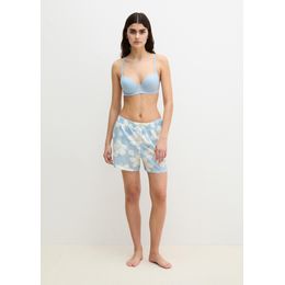 Marc O'Polo MARC O'POLO Damen Schlafshorts "Mix N Match Cotton", Gr. L, blau, Single Jersey, Obermaterial: 100% Baumwolle, Hosen, mit floralem Print, Gummizug