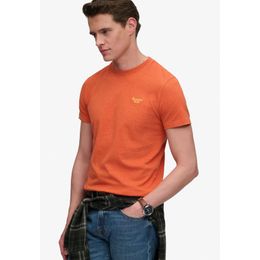Superdry Herren Rundhalsshirt "ESSENTIAL SERIF LOGO EMB TEE"pumpkin orange marl, gelb, Gr. XXL, bedruckt, meliert, Single Jersey, Obermaterial: 100%