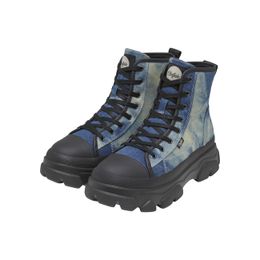 Buffalo Damen Stiefel "Buffalo cade lace up hi", Gr. 39, blau, Kunstfaser, unifarben, Schuhe