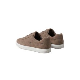 Calvin Klein Herren Sneaker "LOW PROF CUPSOLE WT SU", Gr. 43taupe, Leder, aufgeraut, unifarben, Basic, Schuhe, Freizeitschuh, Halbschuh, Schn&uuml;rer mit