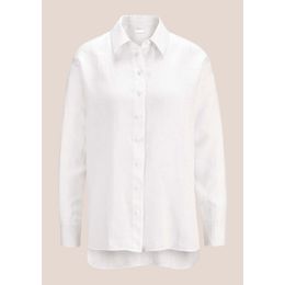 Madeleine Mode MADELEINE Damen Hemdbluse "Leinenhemd Modernes Oversized-Hemd mit Schlitzen", wei&szlig;, Modern, Gr. 40, Obermaterial: 100% Leinen LI., Blusen