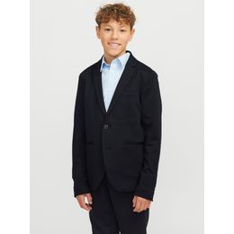 Jack & Jones Herren Sakko "JJEJAXON JERSEY BLAZER NOOS JNR", blau, Gr. 164, JACK & JONES JUNIOR, unifarben, Jersey, Obermaterial: 79% Polyester, 18% Viskose, 3%