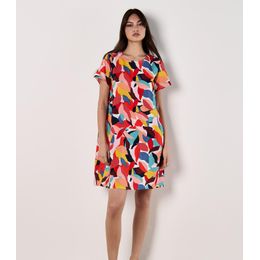 Apricot Damen Minikleid "Colour Block Leaf Cocoon Minikleid", bunt, Gr. 36, gemustert, gewebt, Obermaterial: 60% Baumwolle CO. 40% Viskose CV.,