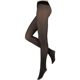 SARLINI Damen Thermostrumpfhose "LADIES FLEECE LINED TIGHTS im transparenten Look", Gr. L, schwarz, Obermaterial: 66% Polyethylen, 20% Elasthan, 14%