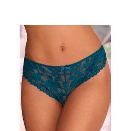 Lascana Damen String, Gr. 36, gr&uuml;n, Spitze, Obermaterial: 90% Polyamid, 10% Elasthan, Unterhosen, aus floraler Spitze