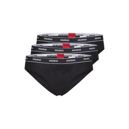HUGO UNDERWEAR Damen Slip "TRIPLET BRIEF STRIPE", Gr. XS, schwarz, Jersey, Obermaterial: 95% Baumwolle, 5% Elasthan, unifarben, Unterhosen, mit HUGO