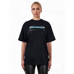 Trueprodigy Damen Oversize-Shirt "Ravi F Logo Print Oversized Rundhals", schwarz, Gr. XXL, Obermaterial: 100% Baumwolle CO., Shirts