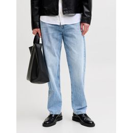 Jack & Jones JACK & JONES Herren Loose-fit-Jeans "JJIEDDIE JJORIGINAL SQ", blau, Gr. 31, Abriebeffekte, Denim/Jeans, Obermaterial: 100% Baumwolle, Jeans,