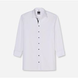 OLYMP Herren Langarmhemd, wei&szlig;, Gr. 47, Web, Obermaterial: 100% Baumwolle, Hemden, Businesshemd, Big & Tall, unifarben, New Kentkragen