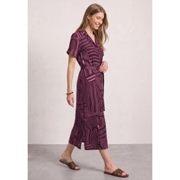 Street One Damen Maxikleid, lila, Gr. 36, gemustert, Stoff, 88% Viskose, 12% Polyamid, Kleider, mit grafischem Muster