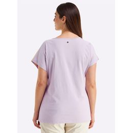 sheego Damen T-Shirt "Halbarmshirt"flieder, vanille, bedruckt, Gr. 48, bedruckt, gebl&uuml;mt, gemustert, mehrfarbig, 100% Baumwolle, Shirts