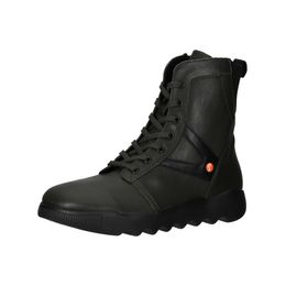 Softinos Damen Schn&uuml;rstiefelette "Softinos Stiefelette Leder", Gr. 37, gr&uuml;n, Leder, Schuhe