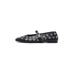 Derimod Ballerina Damen Gr&ouml;&szlig;e 41 schwarz / silber Sommerschuhe