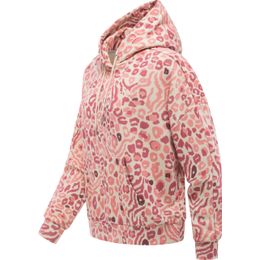Ragwear Damen Kapuzenpullover "Pirita Print"pink, Gr. XXL, Material: 70% Baumwolle, 30% Polyester, Pullover, Hoodie mit verstellbarer Kapuze