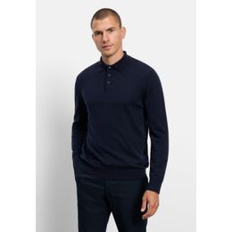 OLYMP Herren Langarm-Poloshirt "OLYMP Casual Strick, Polo langarm", blau, Gr. XXXL, 100% Schurwolle, Shirts