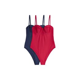 The Set Swimsuit female size S marine blue / Red