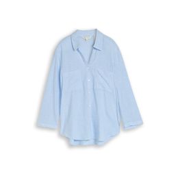 Tom Tailor Bluse Damen Gr&ouml;&szlig;e L hellblau / wei&szlig;
