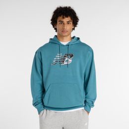 New Balance Herren Kapuzensweatshirt "AAZ Mens Lifestyle Hoodie BIG TEAL", blau, Gr. XXL, Obermaterial: 60% Baumwolle, 40% Polyester, Sweatshirts,