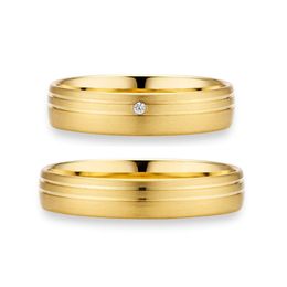 Phoenix PH&Ouml;NIX Damen Trauring "Schmuck Partnerring Ehering Verlobungsring Freundschaftsring", 67, ohne Brillant, Silber 925 (Sterlingsilber), 4mm, gold,