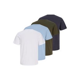 Jack & Jones JACK & JONES Herren T-Shirt "JPRBLUTHOR SS TEE FST 4PK MP", bunt, Gr. M, Jersey, Obermaterial: 100% Baumwolle, Shirts, aus Baumwolle, gerader Schnitt