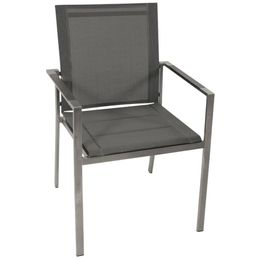 Pharao24.de Balkonstuhl Outdoor St&uuml;hle in Grau mit Gestell aus Metall (6er Set)