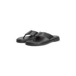 Tommy Hilfiger Herren Zehentrenner "PREMIUM COMFORT LTH TOE SANDAL", Gr. 42, schwarz, Leder, Schuhe, Flats, Sommerschuh mit seitlicher Logopr&auml;gung