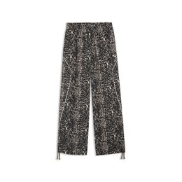Puma Damen Sporthose "Puma Sport Relaxed Animal Printed Wide Leg Hose Damen", braun, Gr. L, bedruckt, Obermaterial: 100% Polyester, Hosen