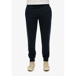 Superdry Herren Sweathose "ESSENTIAL LOGO JOGGERS HB", blau, Gr. L, meliert, angeraute Sweatware, Obermaterial: 80% Baumwolle, 20% Polyester, Hosen,