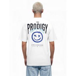 Trueprodigy Herren Oversize-Shirt "Hajin Logo Print Oversized Rundhals", wei&szlig;, Gr. S, Obermaterial: 100% Baumwolle CO., Shirts