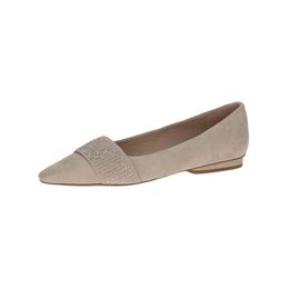 Peter Kaiser Damen Ballerina "Peter Kaiser Ballerinas Veloursleder/Textil", Gr. 37,5, beige, Textil, Veloursleder, Schuhe