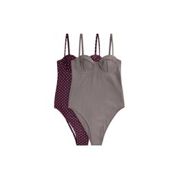 The Set Swimsuit female size M Auburn / Grey / White