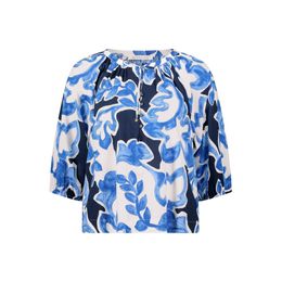 BETTY & CO BETTY & CO Damen Schlupfbluse "Damen mit Print"wei&szlig;, dunkelblau, Gr. 44, Obermaterial: 50% Baumwolle, 50% Viskose, Blusen