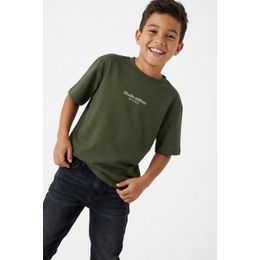 name it Jungen T-Shirt "NKMBRODY SS NREG TOP NOOS", gr&uuml;n, Gr. 158, bedruckt, unifarben, Jersey, Obermaterial: 100% Baumwolle, Shirts, mit dezentem