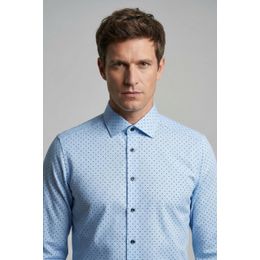 OLYMP Herren Langarmhemd "Luxor", blau, Gr. 41, Web, Obermaterial: 100% Baumwolle, Hemden, b&uuml;gelfrei, formbest&auml;ndig