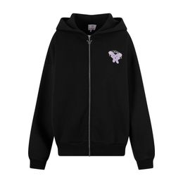 Felicious Sweatjacke 'Lucky Girl' Damen Gr&ouml;&szlig;e L flieder / schwarz / wei&szlig;