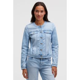 SOCCX Damen Jeansjacke, blau, Gr. M, unifarben, Jeans, Material: 63% Baumwolle, 25% Polyester, 10% Viskose, 2% Elasthan, Jacken, mit Brusttaschen