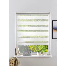 Doppelrollo OTTO HOME, B:90cm H:150cm, wei&szlig;, Polyester, Rollos, "MILO", Rollo in moderner Streifenoptik, f&uuml;r Fenster & T&uuml;r, NEUHEIT