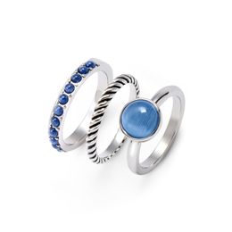 Tchibo - 3er-Ring-Set - Damen - Gr. 19 - silber