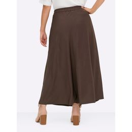 sheego Damen Faltenrockschoko, Gr. 46, unifarben, 74% Viskose, 26% Polyester, R&ouml;cke