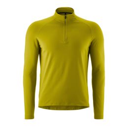 Gonso Herren Radtrikot "Essential Jersey Longsleeve M", gelb, Gr. S, 86% Polyester, 14% Elasthan, Trikots, Herren Fahrradtrikot langarm, Midlayer