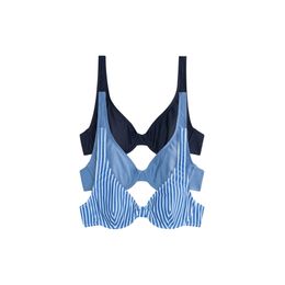 The Set Bikinitop Damen Gr&ouml;&szlig;e 80 navy / taubenblau / wei&szlig;
