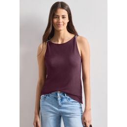 Street One Damen Tr&auml;gertop, lila, Gr. 36, Glitzermuster, Stoff, 95% Viskose, 5% Elasthan, Tops, aus stretchigem Viskosematerial