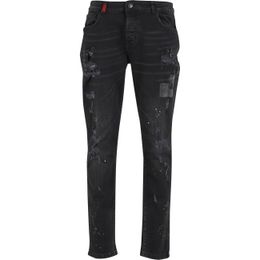 2Y Premium Herren Bequeme Jeans "2Y Premium Pablo Slim Fit Jeans", schwarz, Gr. 36, unifarben, 100% Baumwolle, Jeans