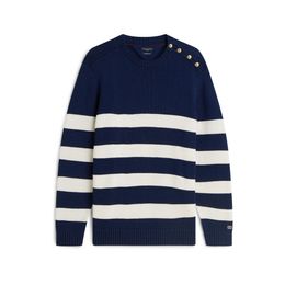 TOMMY HILFIGER Sweater 'New York Label Relaxed Breton Stripe' male size L Navy / White