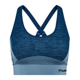 Hummel Sport-BH Damen Gr&ouml;&szlig;e M hellblau / dunkelblau / schwarz