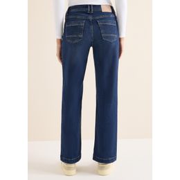 Cecil Damen Loose-fit-Jeansdunkelblau wash, Gr. 33, unifarben, Jeans, 82% Baumwolle, 15% Polyester, 3% Elasthan, Jeans, High Waist