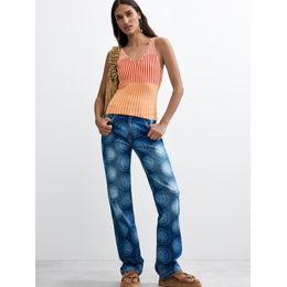 Desigual Jeans Damen Gr&ouml;&szlig;e 34 blau / blue denim / wei&szlig;